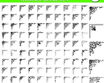 Book Corner Svg Bundles, Corner Svg, Floral Corner, Decorative Page ...