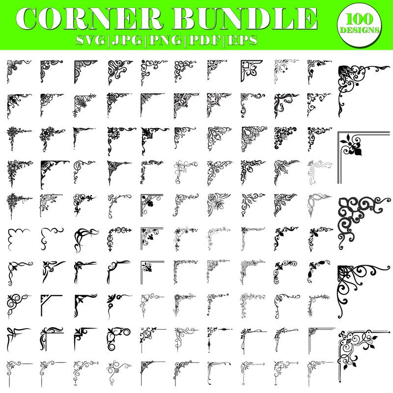 Corner Scroll Decal - Etsy