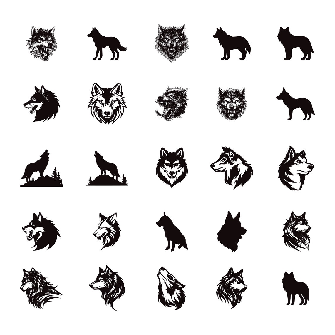Wolf Svg Bundles, Wolf Clipart, Wolf PNG, Wolf Cut Files, Wolf Animal ...