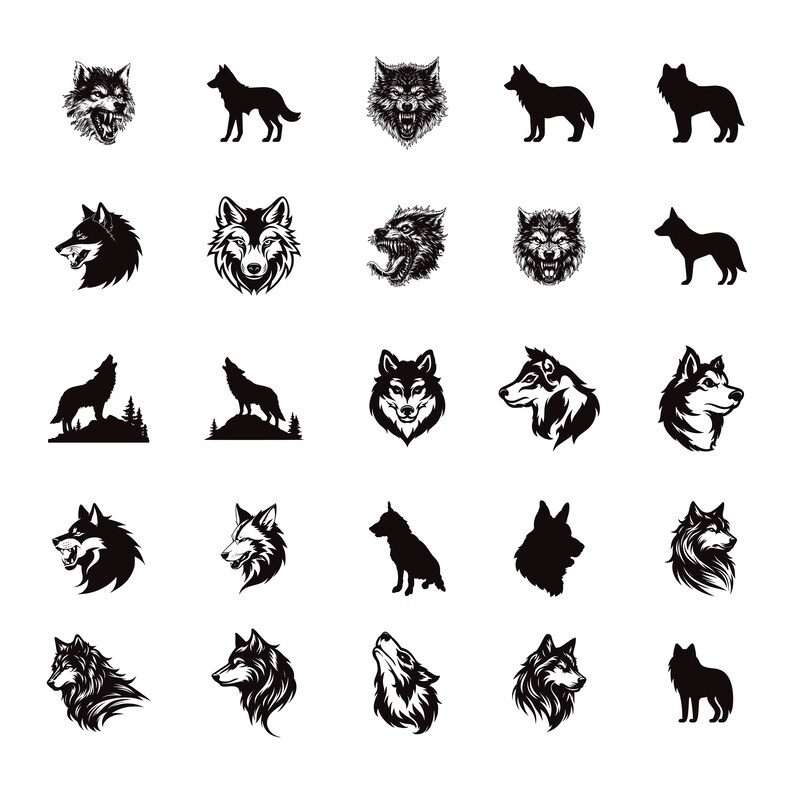 Wolf Svg Bundles, Wolf Clipart, Wolf PNG, Wolf Cut Files, Wolf Animal Svg, Wolf Silhouette ...