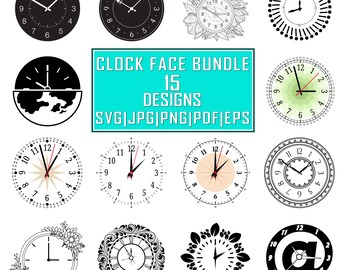 Wall Clock Face Svg Bundles, Clock Face PNG, Clock Face Svg Circuit for ...