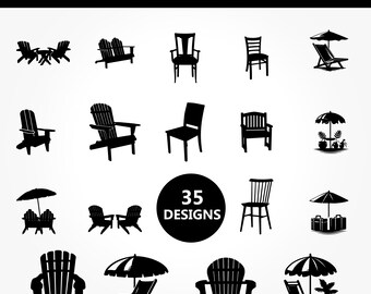 Cute Chair Svg Bundles, Chair Clipart, Beach Chair, Vacation Chair Svg ...