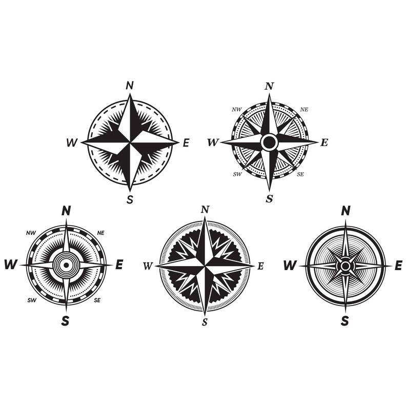 Direction Compass Svg Bundles, Compass Svg Bundles, Compass Rose Svg ...