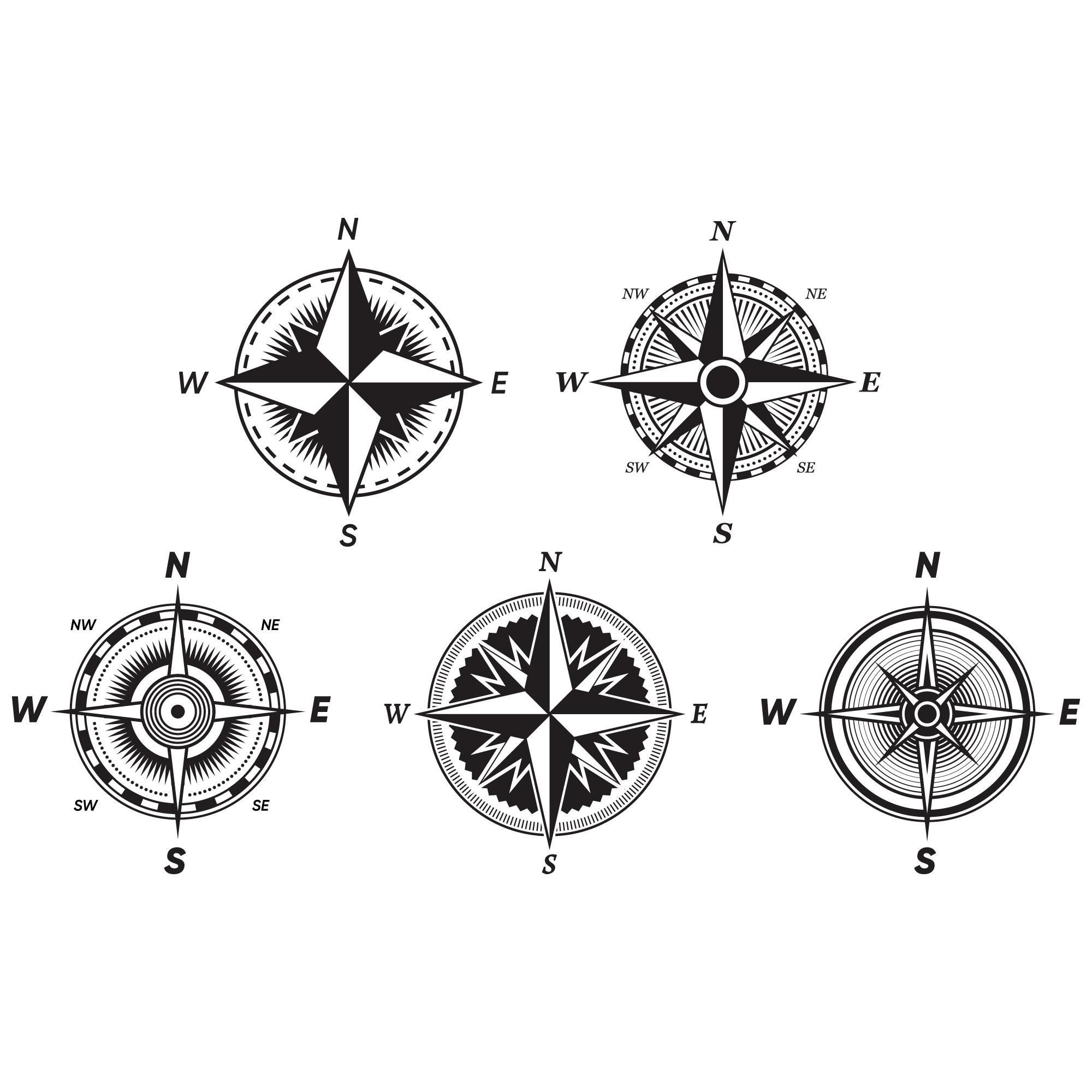 Direction Compass Svg Bundles, Compass Svg Bundles, Compass Rose Svg ...
