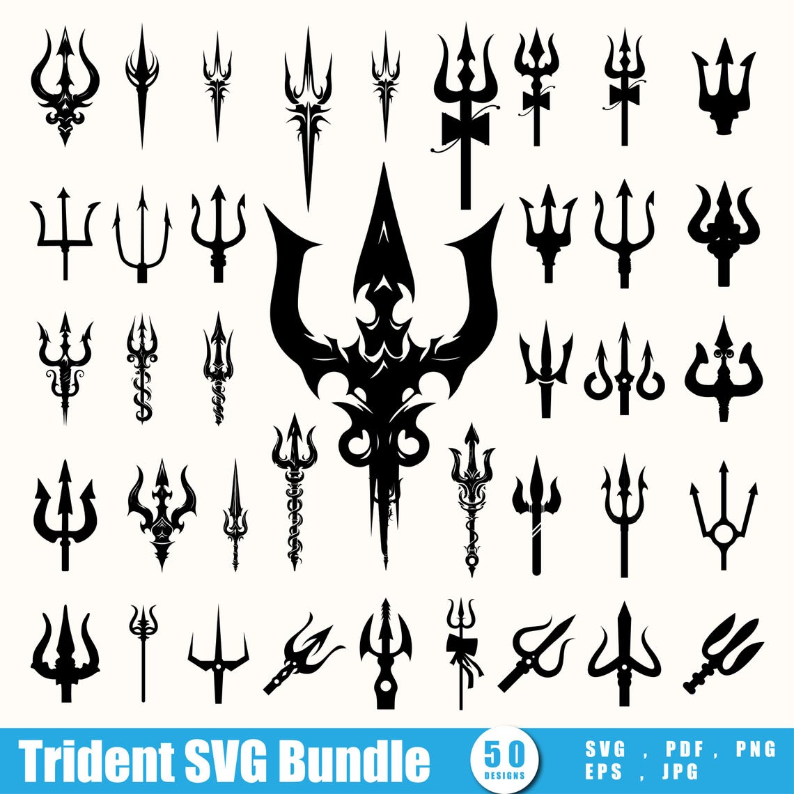 Best Trident Svg Bundles, Trident Svg Art, Trident Clipart, Trident PNG, Trident Cut Files ...