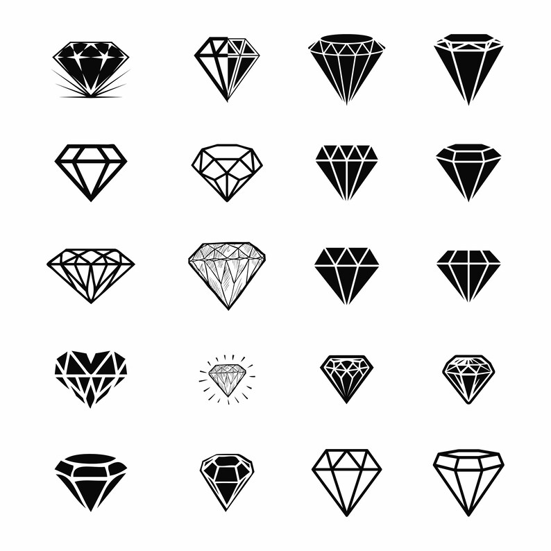 Diamond Svg Bundles, Diamond Clipart, Crystal Svg,crystal Clipart ...