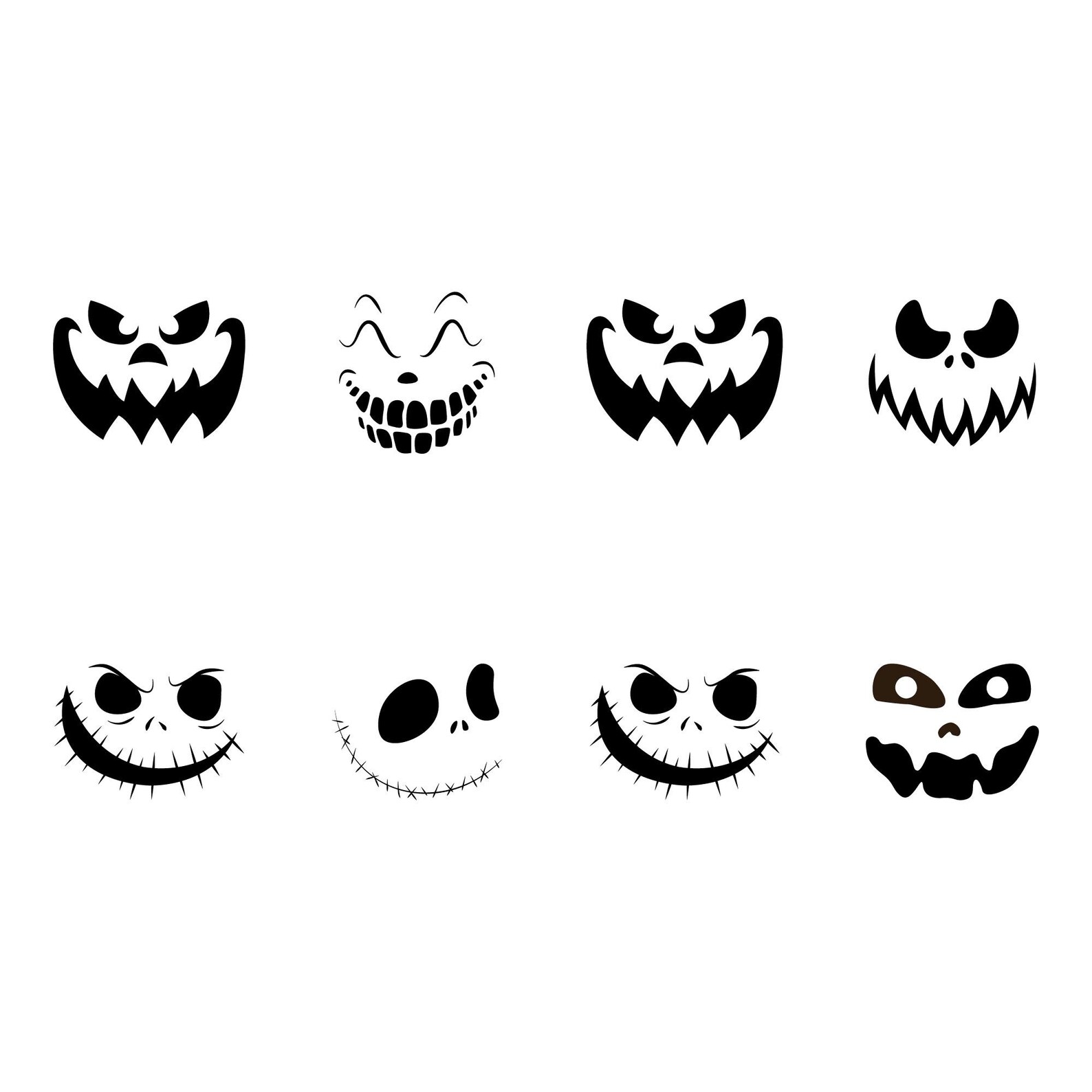 Halloween Faces Svg Bundles, Pumpkin Face Svg, Scary Faces Svg Bundles ...