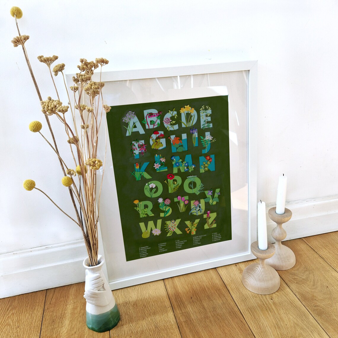 Collage Flower Alphabet Poster A3 - Etsy UK