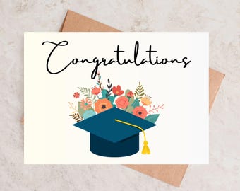 Congratulations Graduate Card With Graduation Caps DIGITAL Download ...