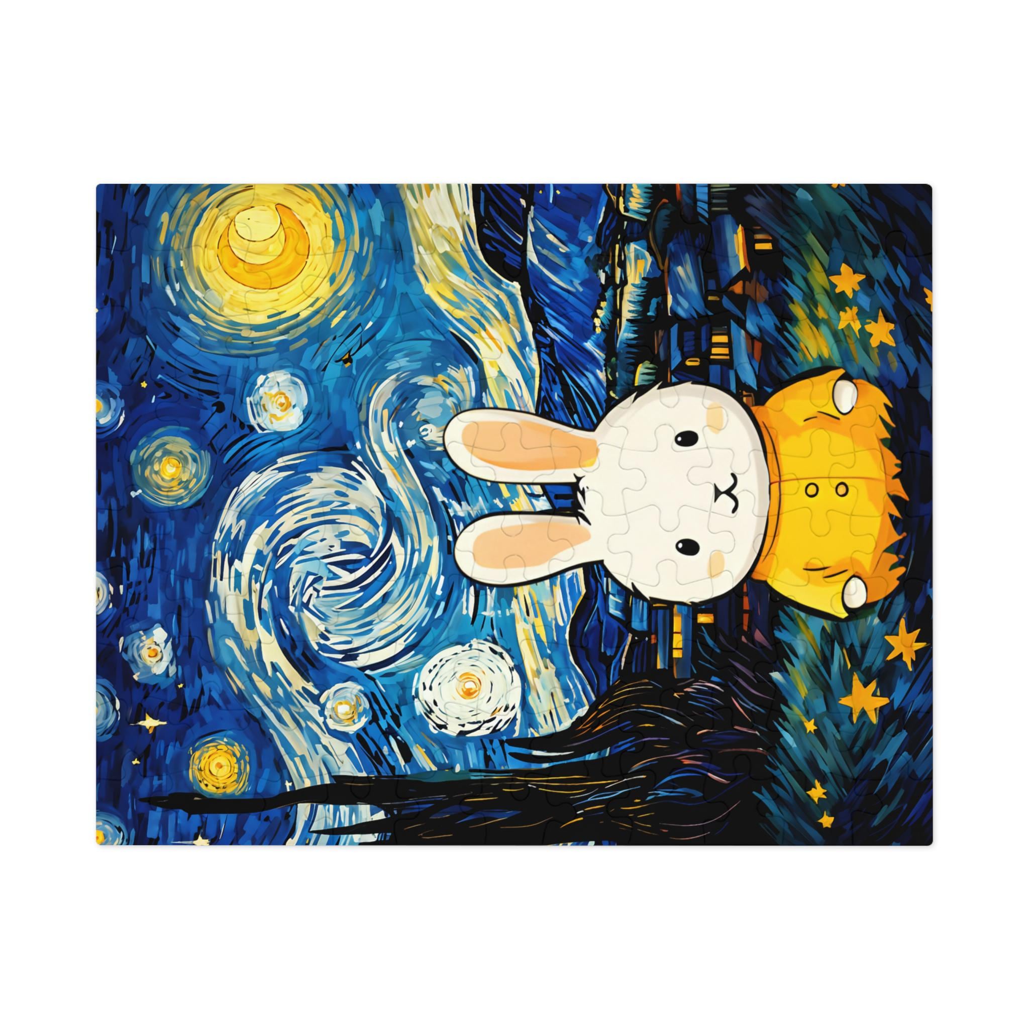 Van Gogh's Starry Night Miffy Puzzle, AI Crafted Jigsaw, Whimsical ...