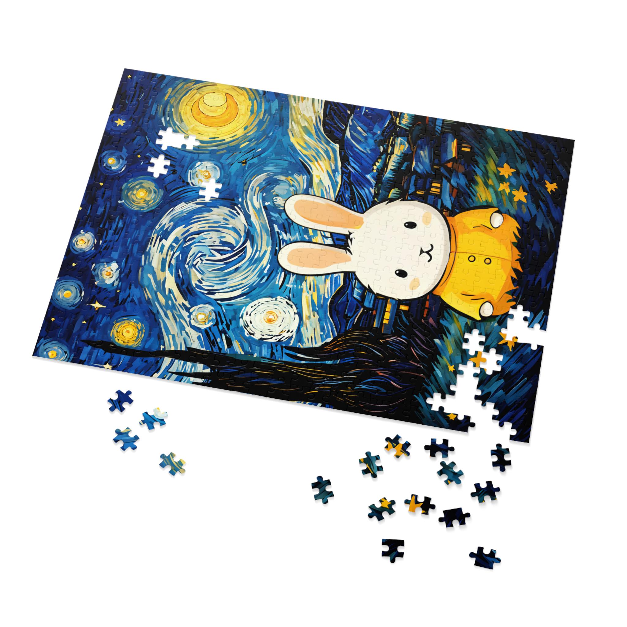 Van Gogh's Starry Night Miffy Puzzle, AI Crafted Jigsaw, Whimsical ...