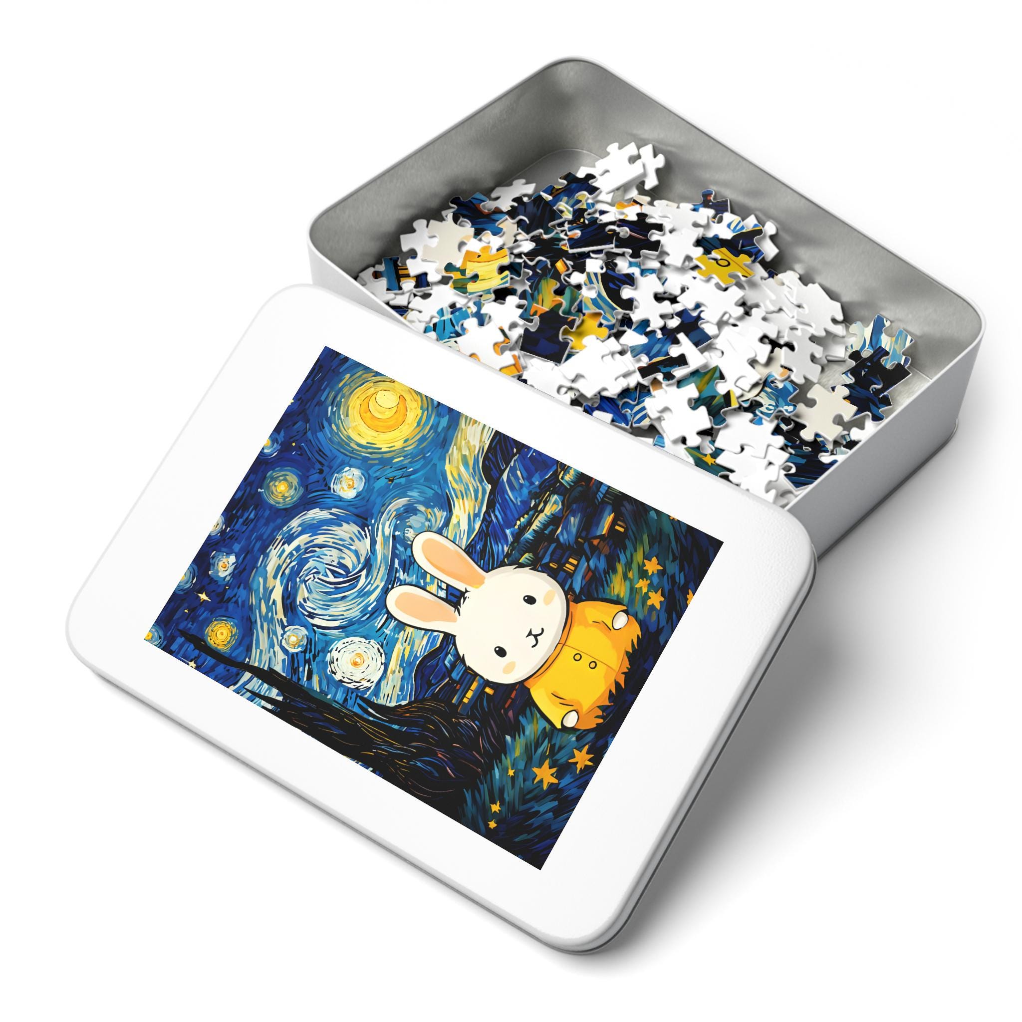 Van Gogh's Starry Night Miffy Puzzle, AI Crafted Jigsaw, Whimsical ...