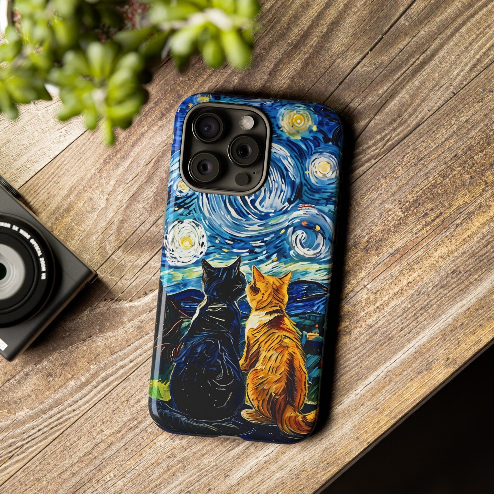 Van Gogh's Cats Starry Night iPhone Case Artistic Cat Design for iPhone ...