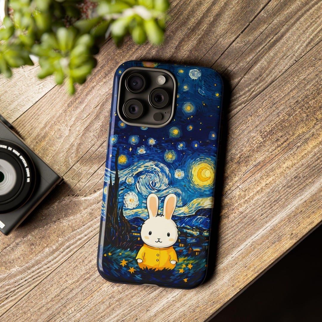 Miffy in Starry Night Phone Case Cute Bunny Meets Van Gogh Art iPhone ...
