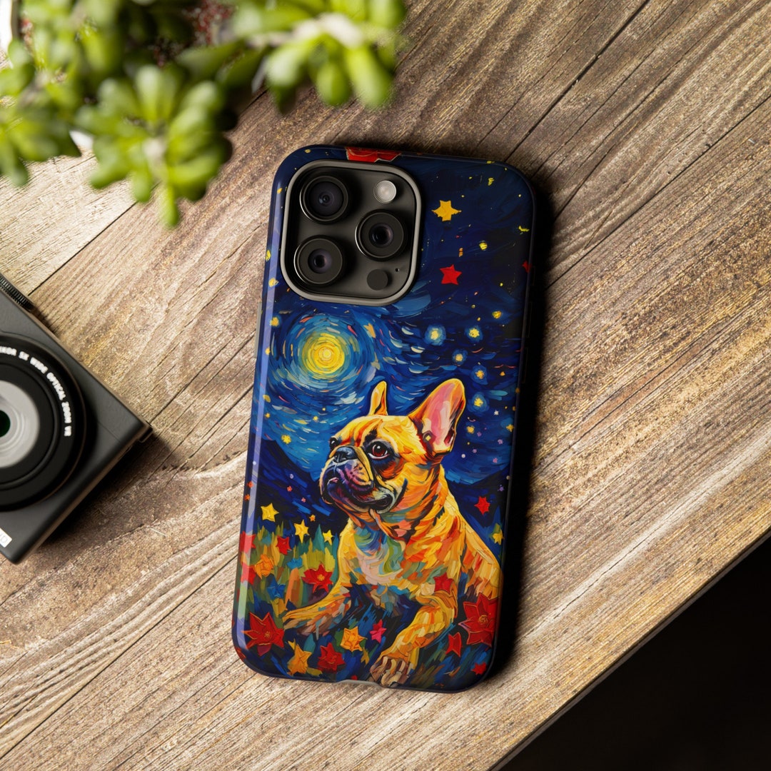 Van Gogh's Starry Night Fawn French Bulldog iPhone Case Floral Dog Art ...