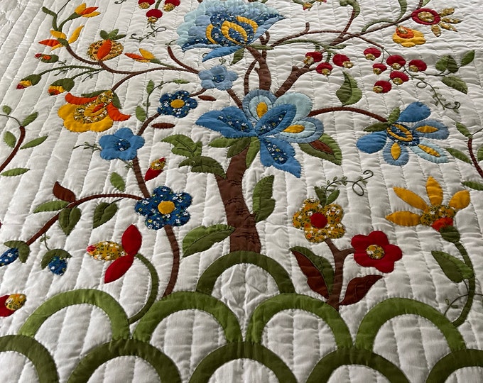 Hand Stitched Turned Applique Tree of Life Quilt - Etsy