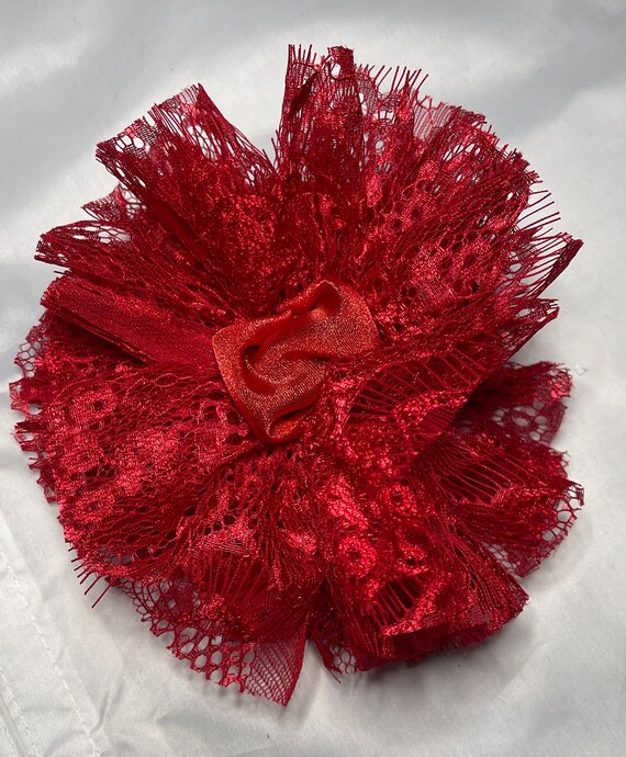 Red Lace Hair Bow
