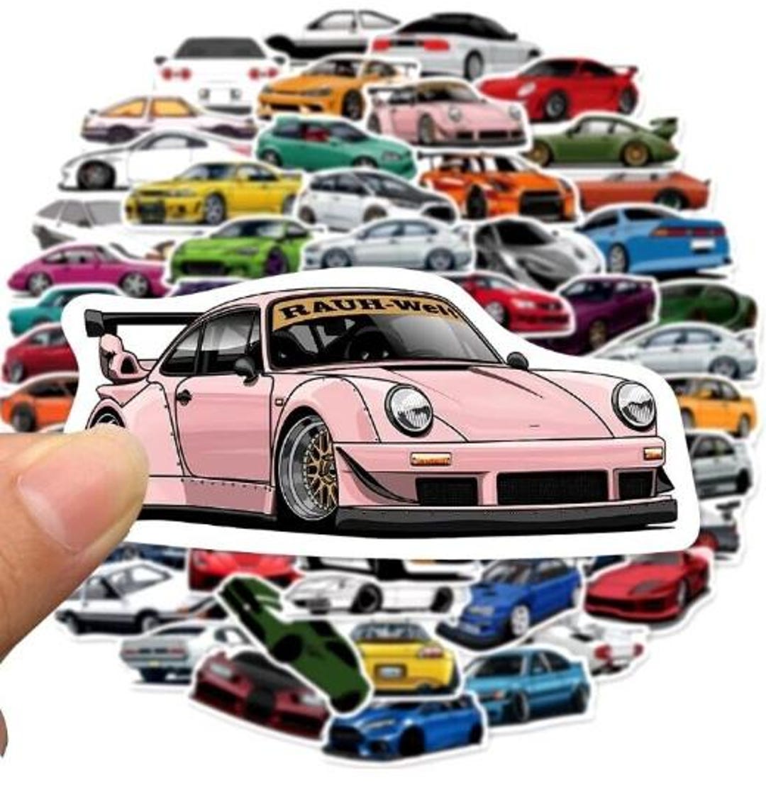 100pcs Car Stickers JDM Style Japanese Sports Cars Iconic Vinyl Decals ...