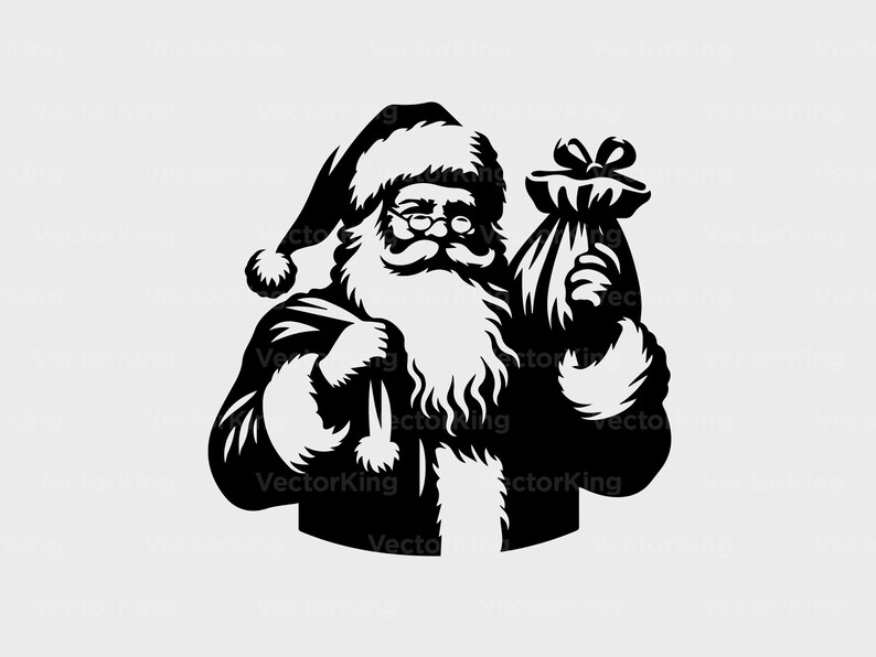 Santa Original Vector Artwork, INSTANT DOWNLOAD, Christmas Claus Kris ...