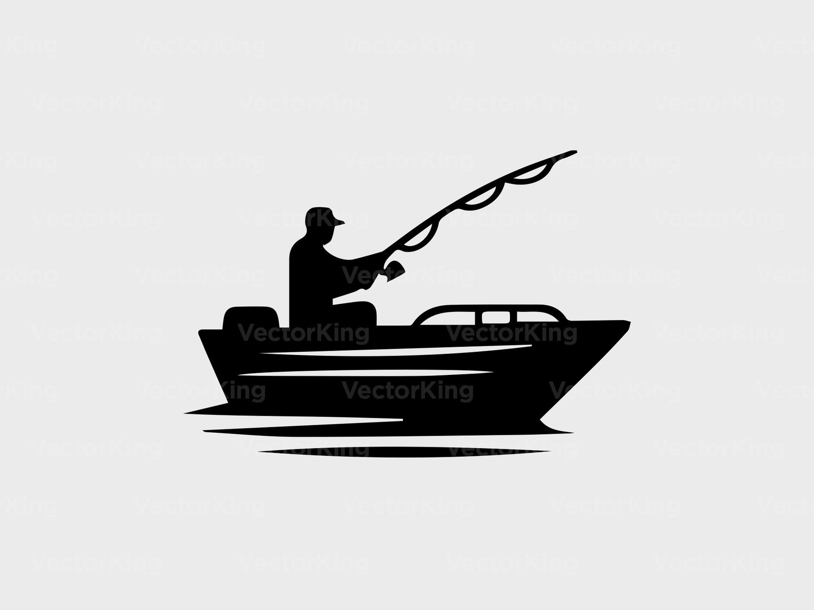 Fisherman Original Vector Artwork, INSTANT DOWNLOAD, Fish Fishing ...