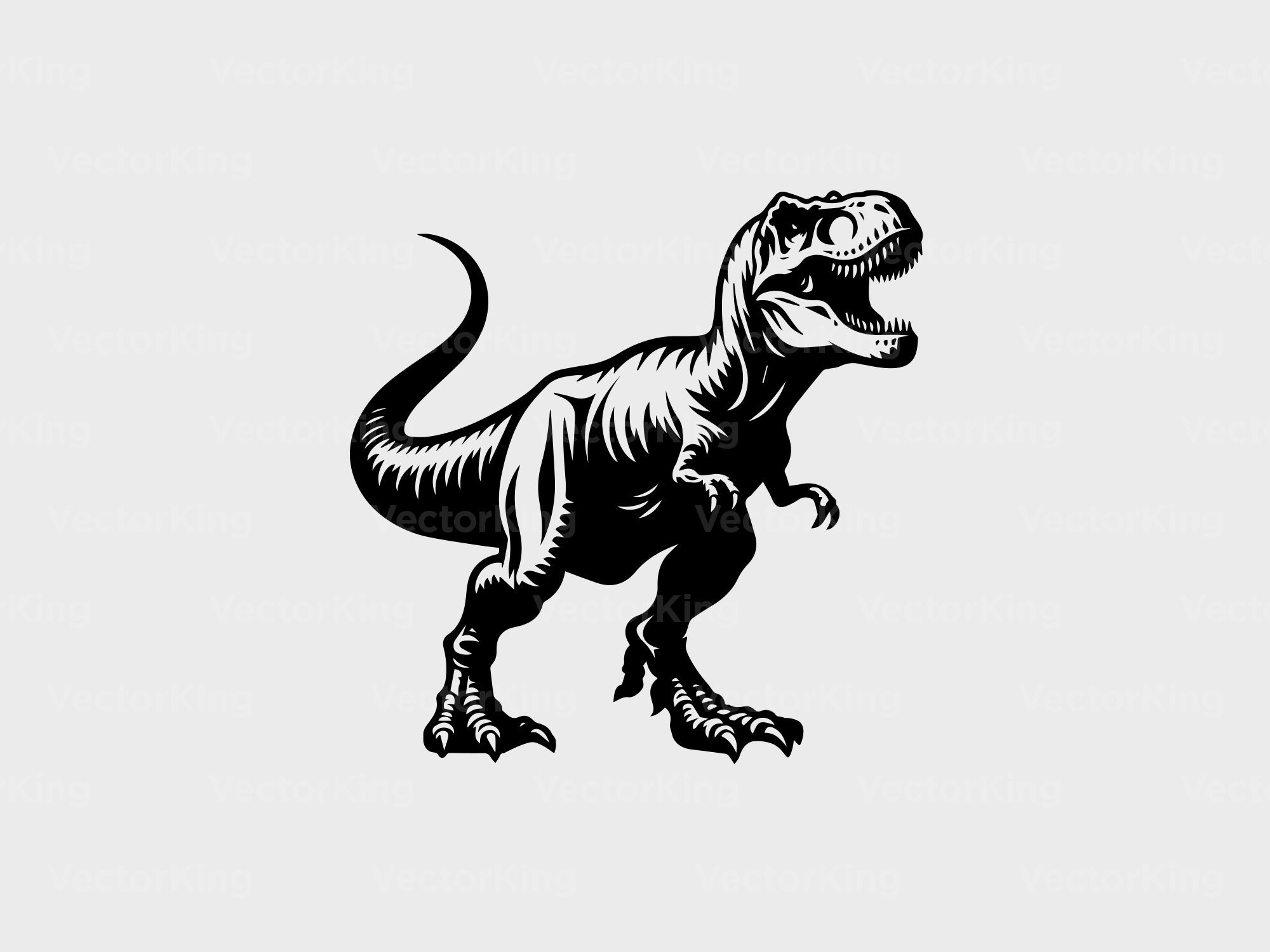 Tyrannosaurus Rex Original Vector Artwork, INSTANT DOWNLOAD, Dinosaur ...