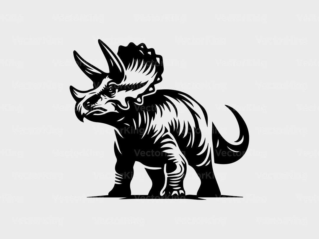 Triceratops Original Vector Artwork, INSTANT DOWNLOAD, Dinosaur ...