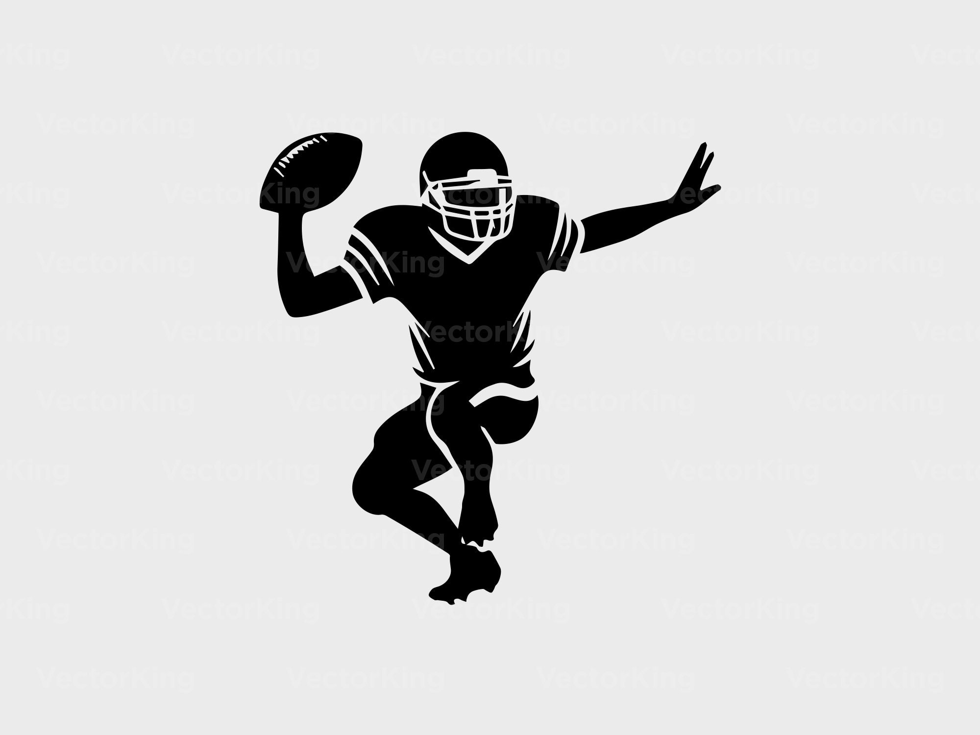 Football Player Original Vector Artwork, INSTANT DOWNLOAD, Sports ...