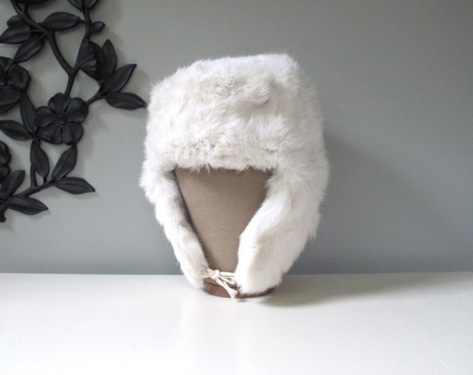 Vintage SNOW BUNNY Rabbit Fur Trapper Hat - Etsy