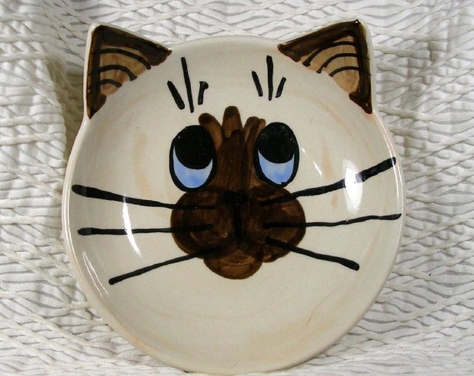 Himalayan Siamese Pottery Bowl, Spoon Rest, Clay Dish Handmade by Grace ...