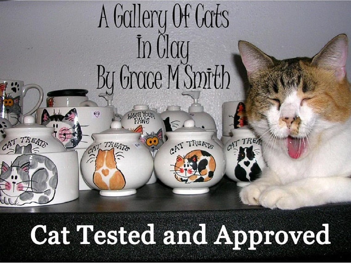 Goofy Cats Jug With Cork Top Handmade Pottery Clay Meowler by - Etsy