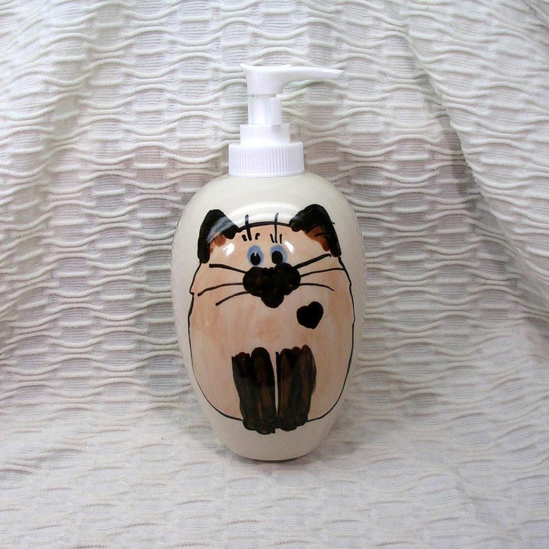 Siamese or Himalayan Cat Lotion Bottle or Soap Dispenser Handmade by ...