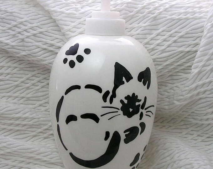 Siamese Cat Stencil Soap Dispenser or Lotion Bottle Ceramic Handmade by ...