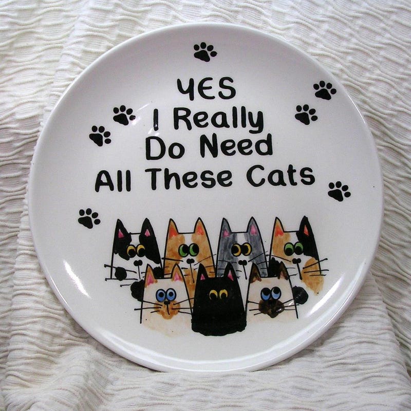 Cat Decorative Plate - Etsy