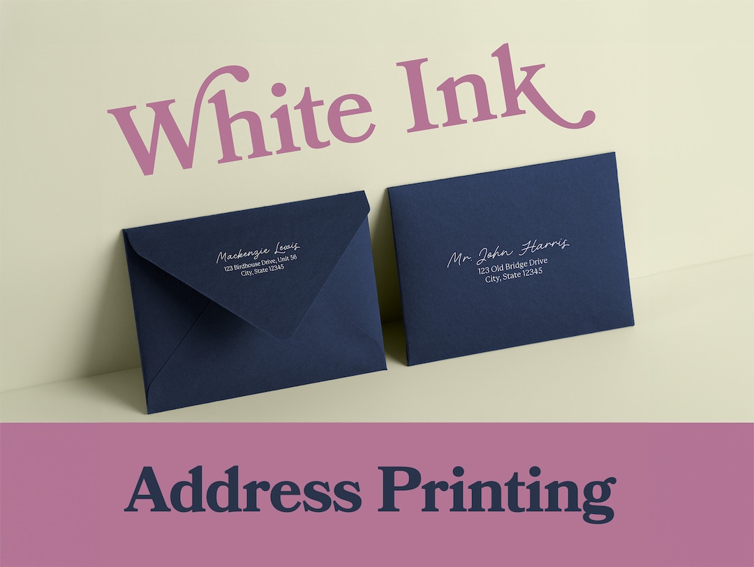 White Ink Envelope, Wedding Invitation A7 Envelope, Printed With ...