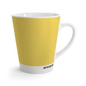 Yellow Latte and Tea Mug (12oz) With C-handle - Handmade Ceramic Coffee ...