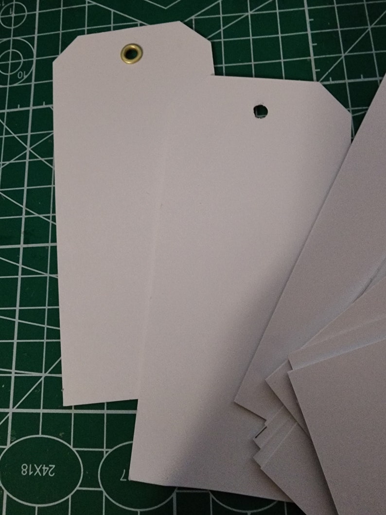 20 Blank White Tags on Heavy Cardstock 120lb Cover (325 GSM) With or ...
