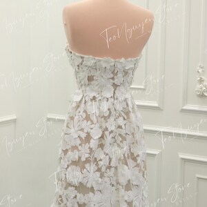 Unique Floral Lace Party Dress. A Line Short Party Dress. Luxurious ...