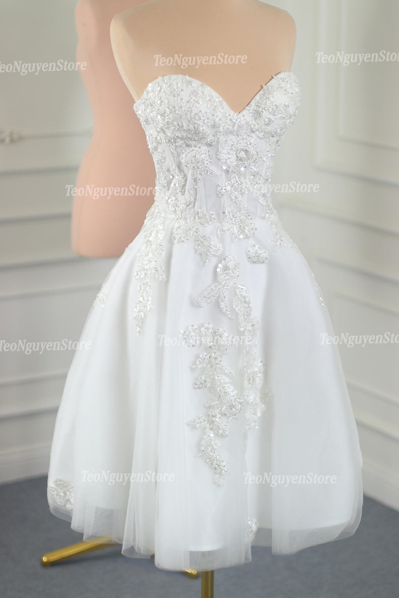 Mini Reception Dress. Short Wedding Dress. Mini Aline Wedding Dress ...