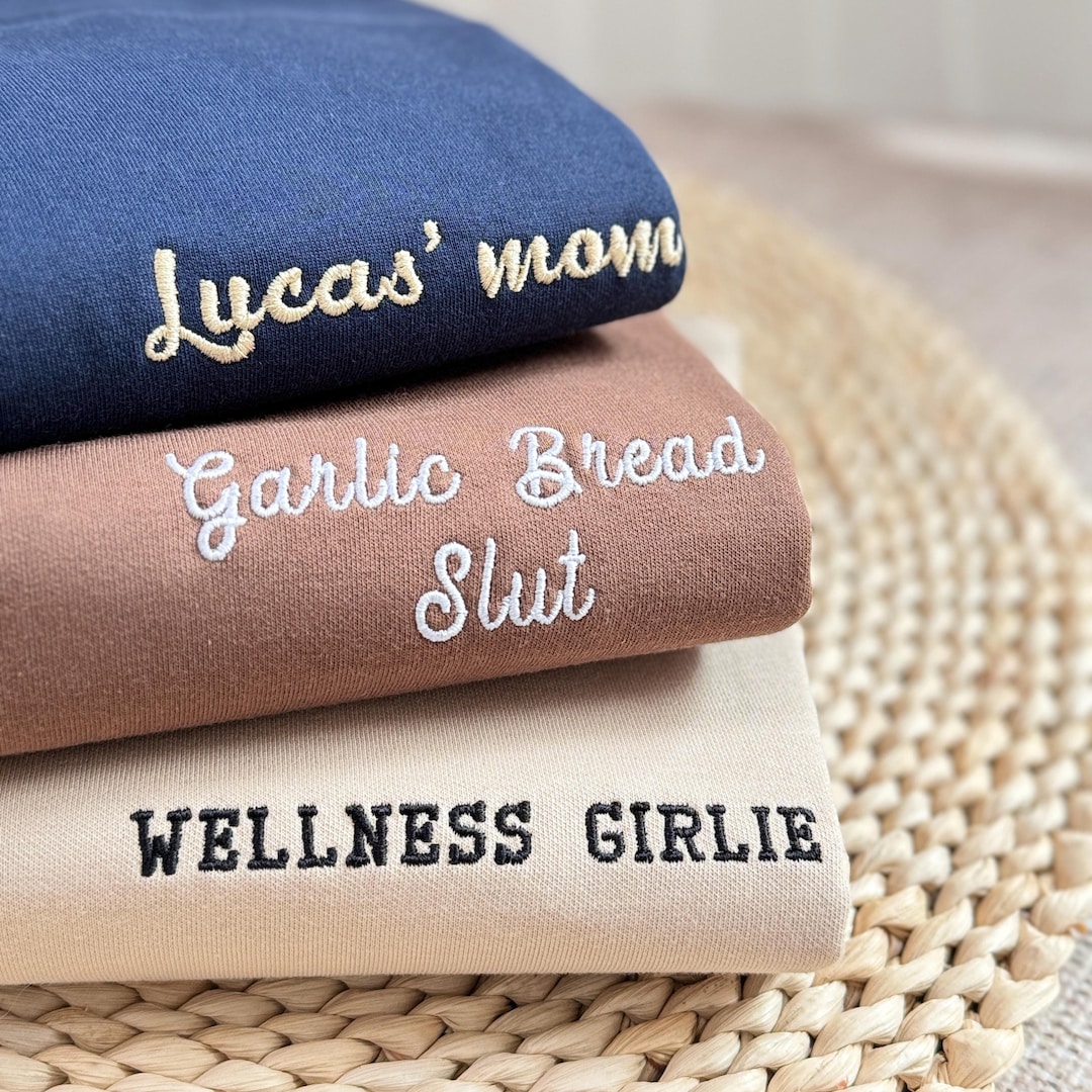 Personalized Embroidered Sweatshirt With Name , Word Saying, Custom ...