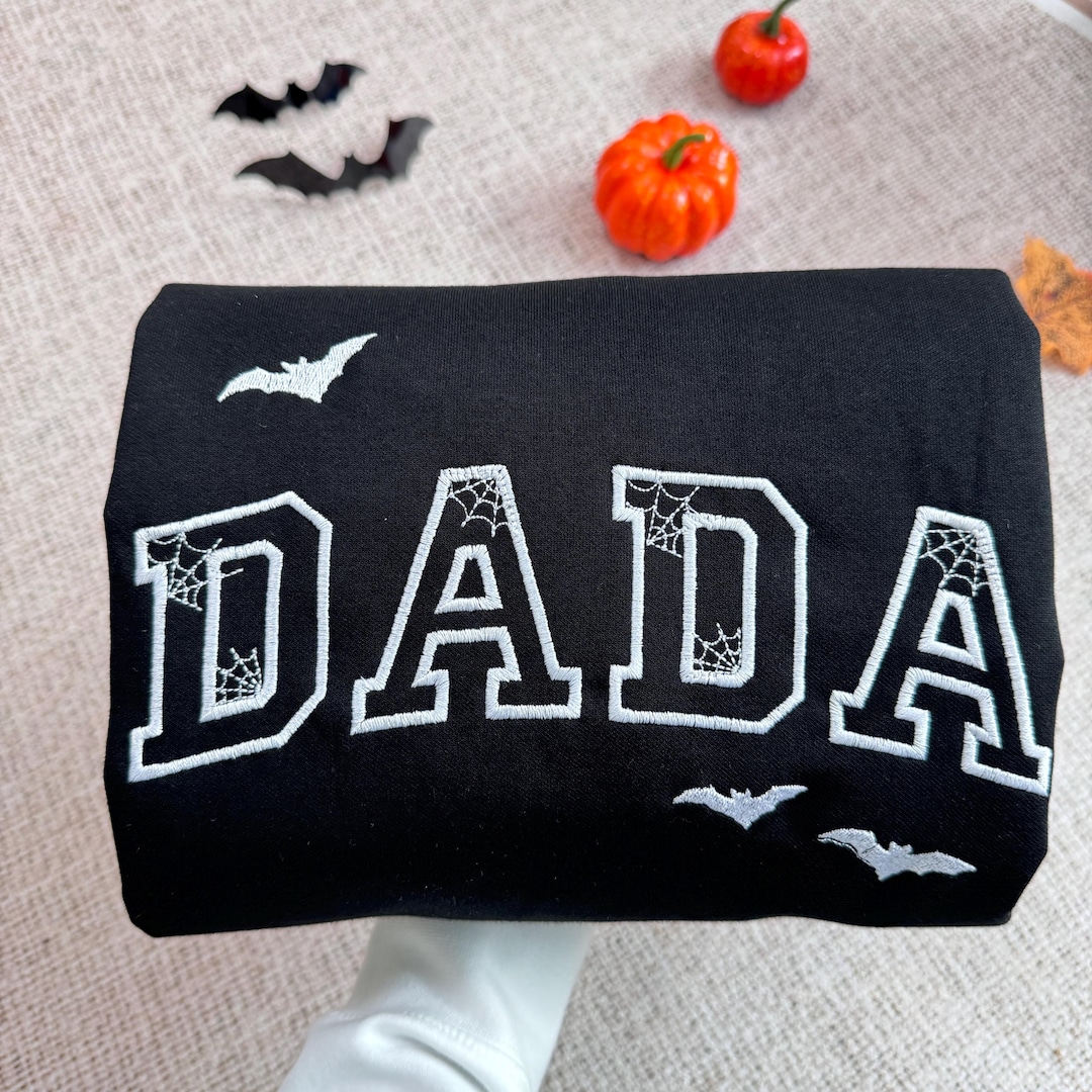 Custom Dada Embroidered Halloween Hoodie, Personalized Dad Embroidery ...