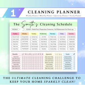 Cleaning Planner With Family Chore Chart, Cleaning Bundle, Kids Chore ...