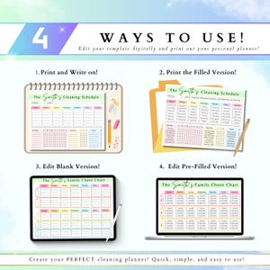Cleaning Planner With Family Chore Chart, Cleaning Bundle, Kids Chore ...