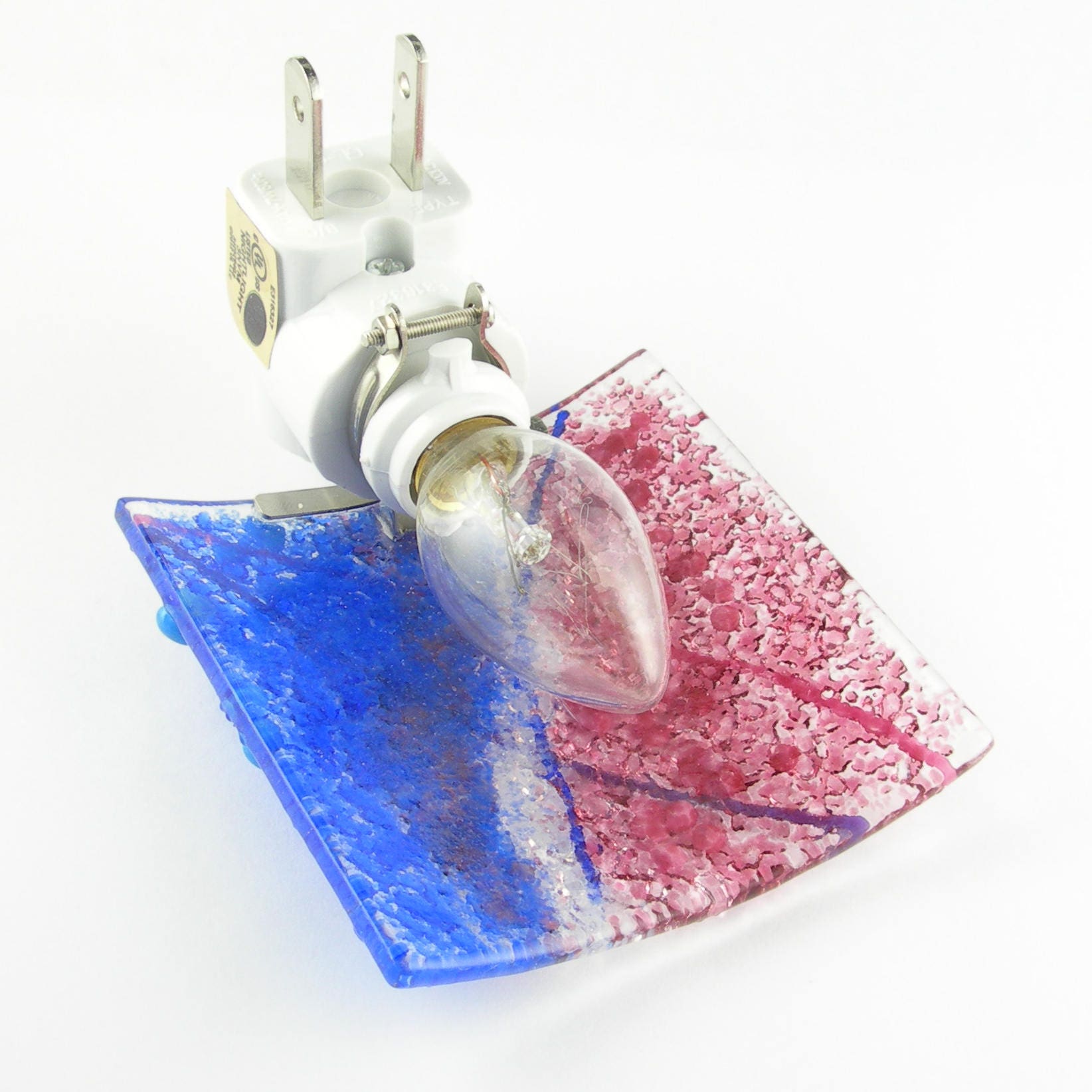 Lavender Turquoise Cobalt Blue Purple Pink Fused Glass Night Light - Etsy