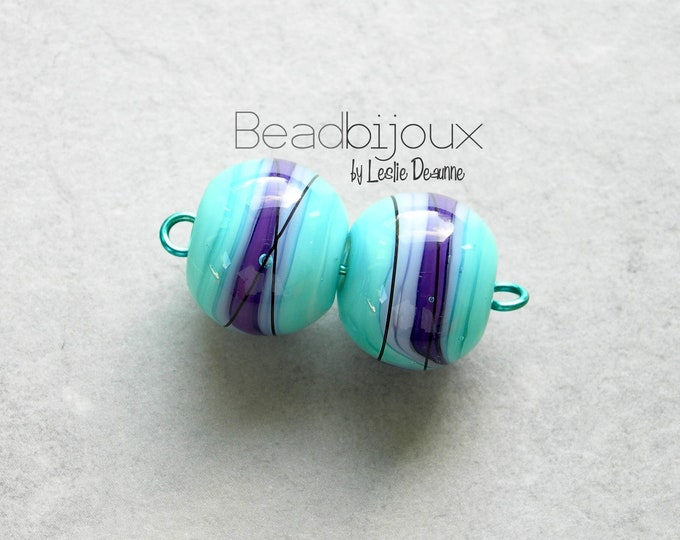 Handmade Artisan Glass Lampwork Bead Set Loose Beads Pair SRA in ...