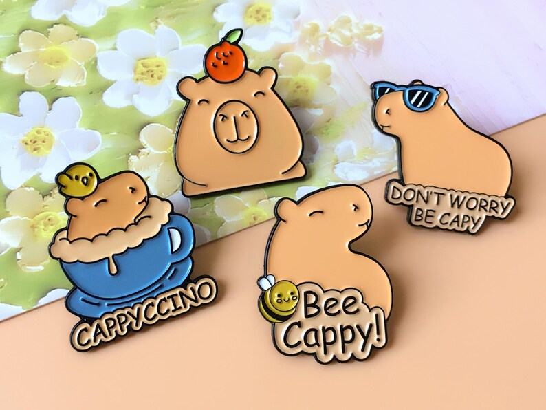 Cute Capybara Enamel Pin Funny Badge Pin Lapel Pin Collar Pin Brooch ...