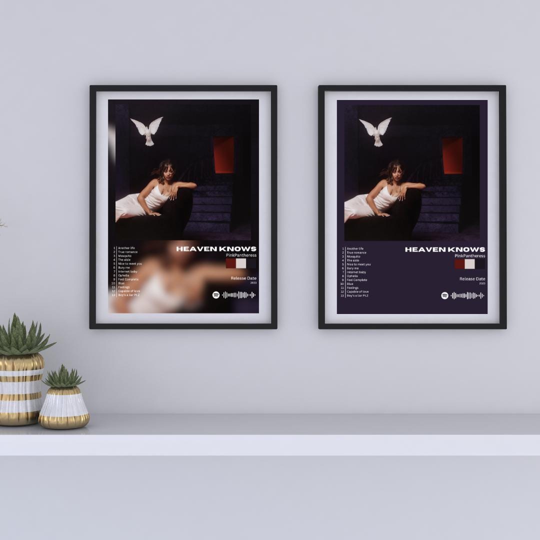 Heaven Knows • Pinkpantheress Album Poster - Set of Two, Indie, Pop - Etsy