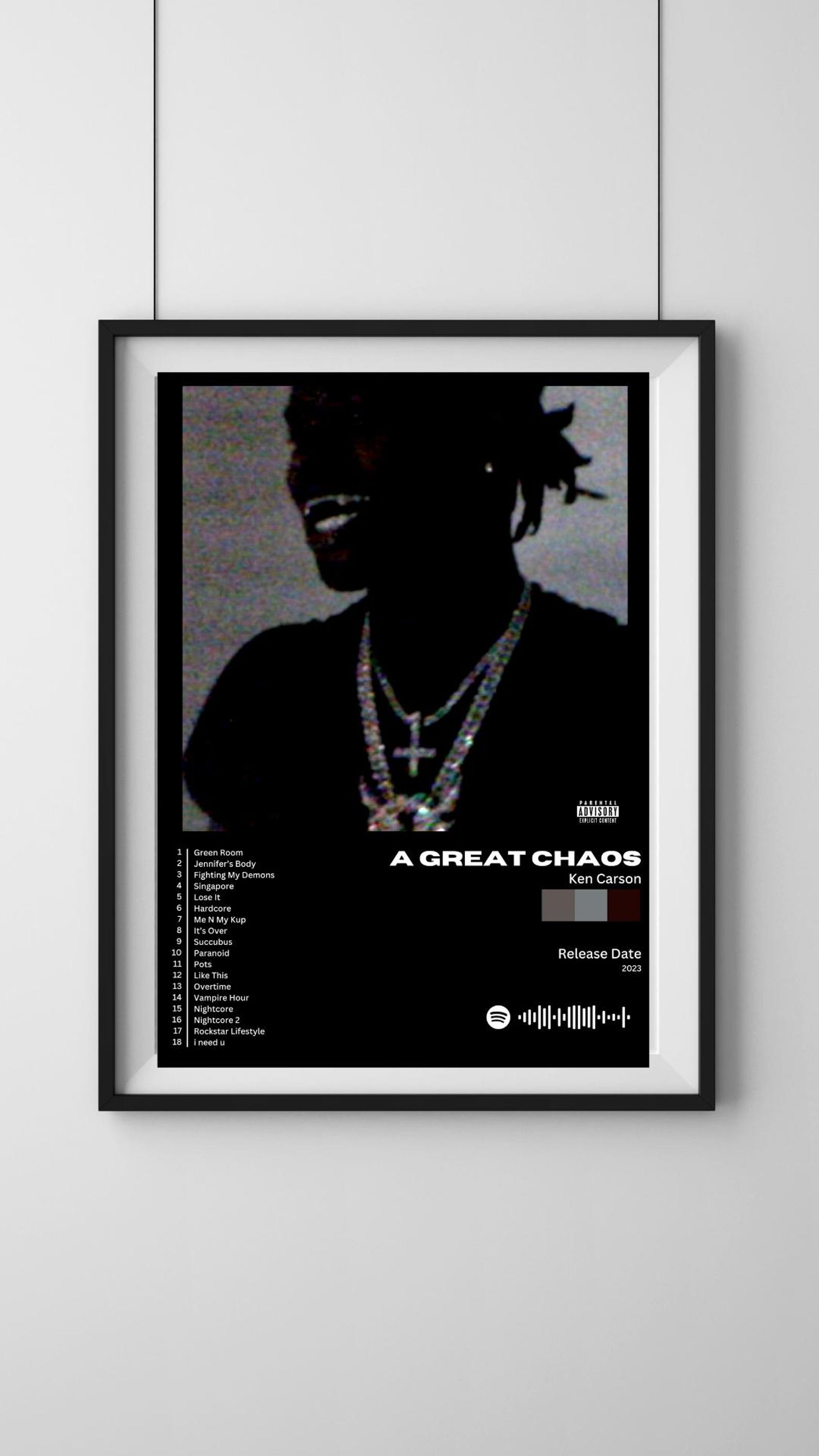 A Great Chaos • Ken Carson Album Poster - Set of Two, Rap, Hip-hop - Etsy