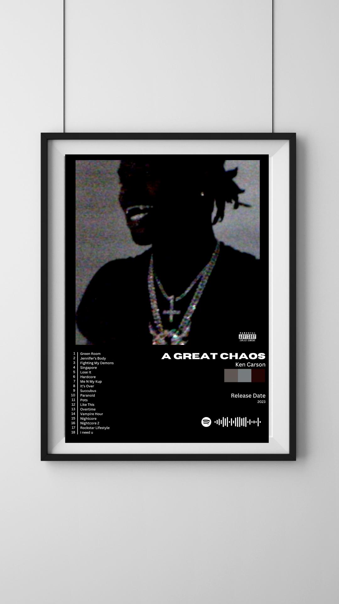 A Great Chaos • Ken Carson Album Poster - Set of Two, Rap, Hip-hop - Etsy