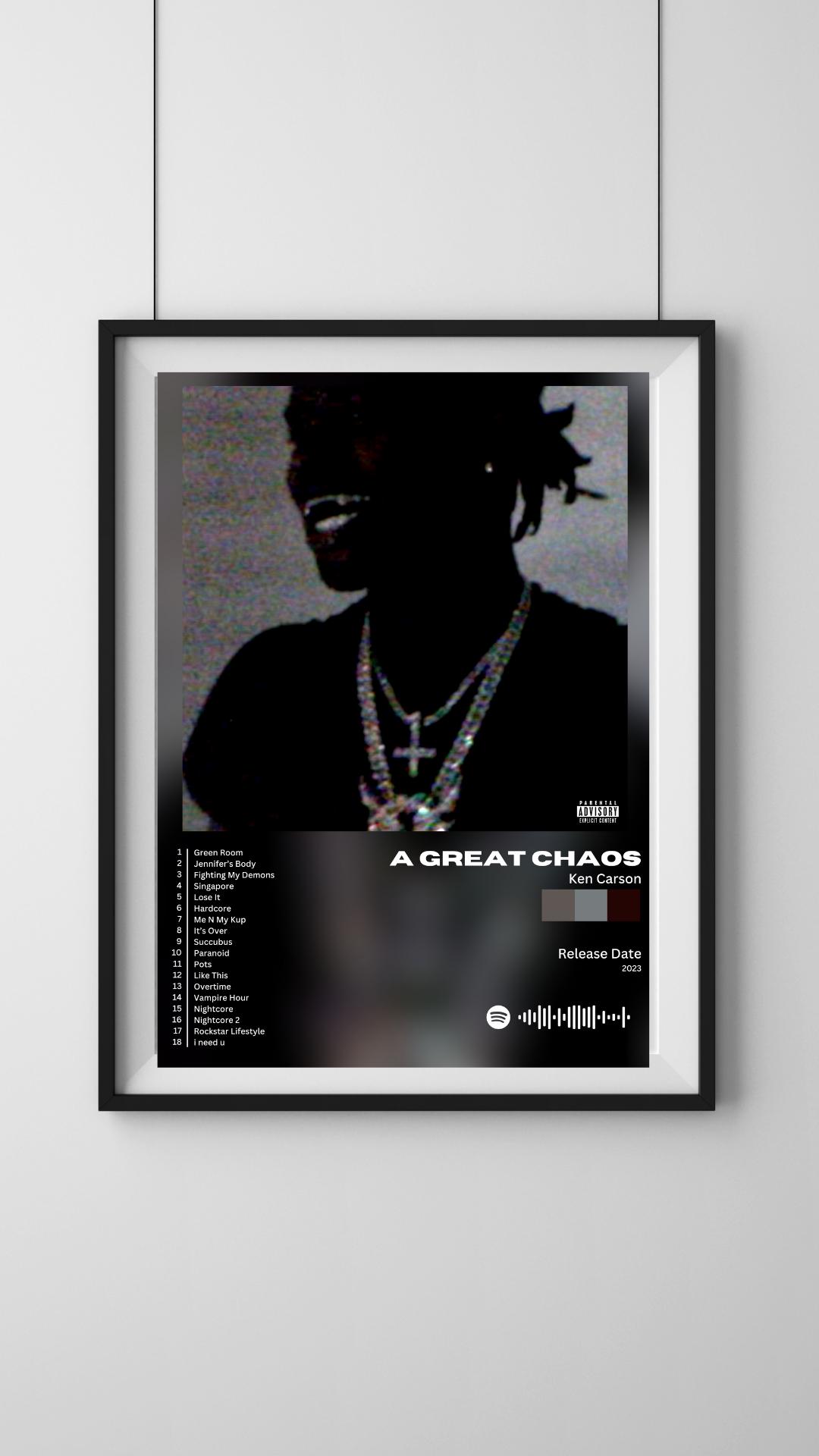 A Great Chaos • Ken Carson Album Poster - Set of Two, Rap, Hip-hop - Etsy