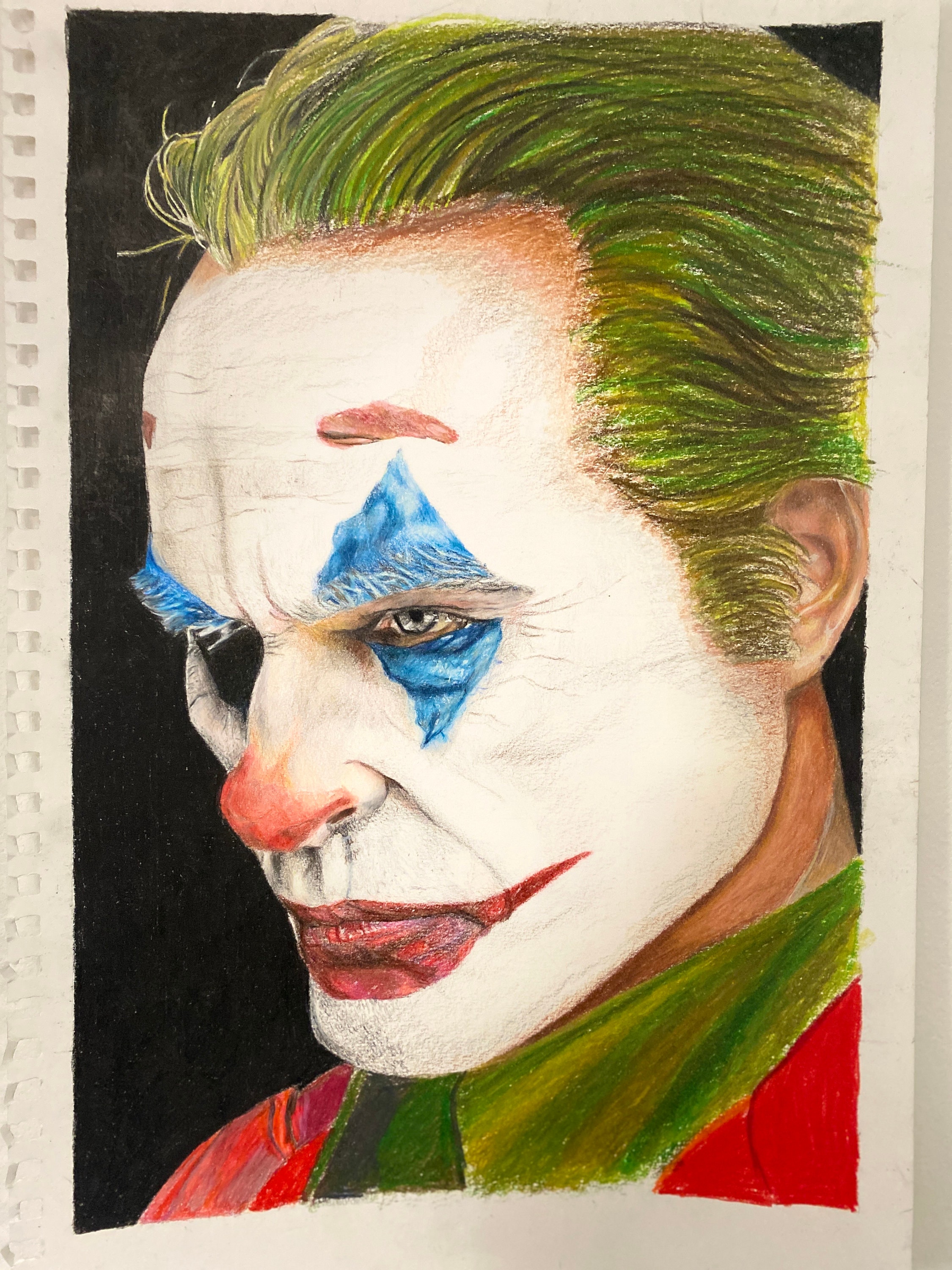 The Joker Colour Pencil Drawing Etsy